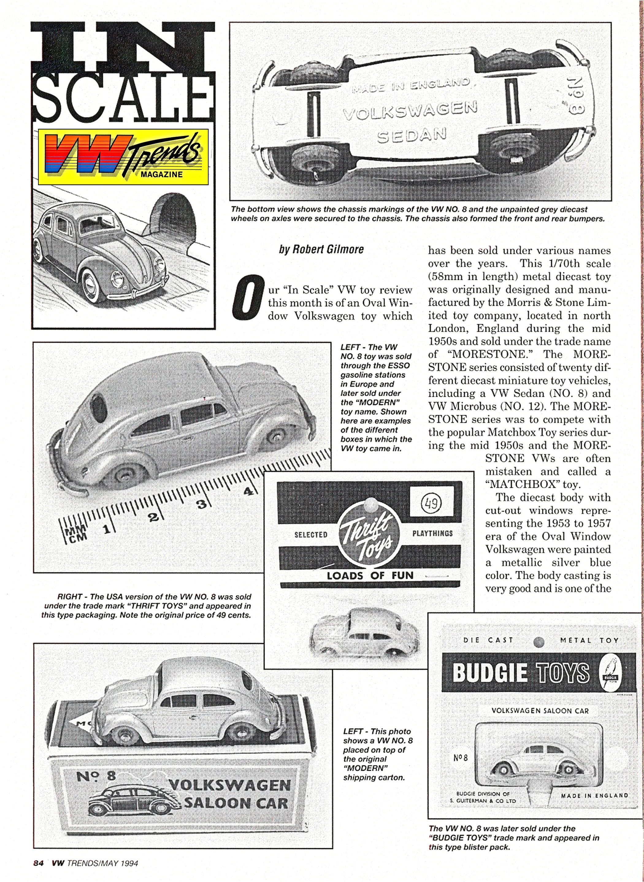 BUDGIE OVAL VOLKSWAGEN TOY (NO.8) - MORESTONE