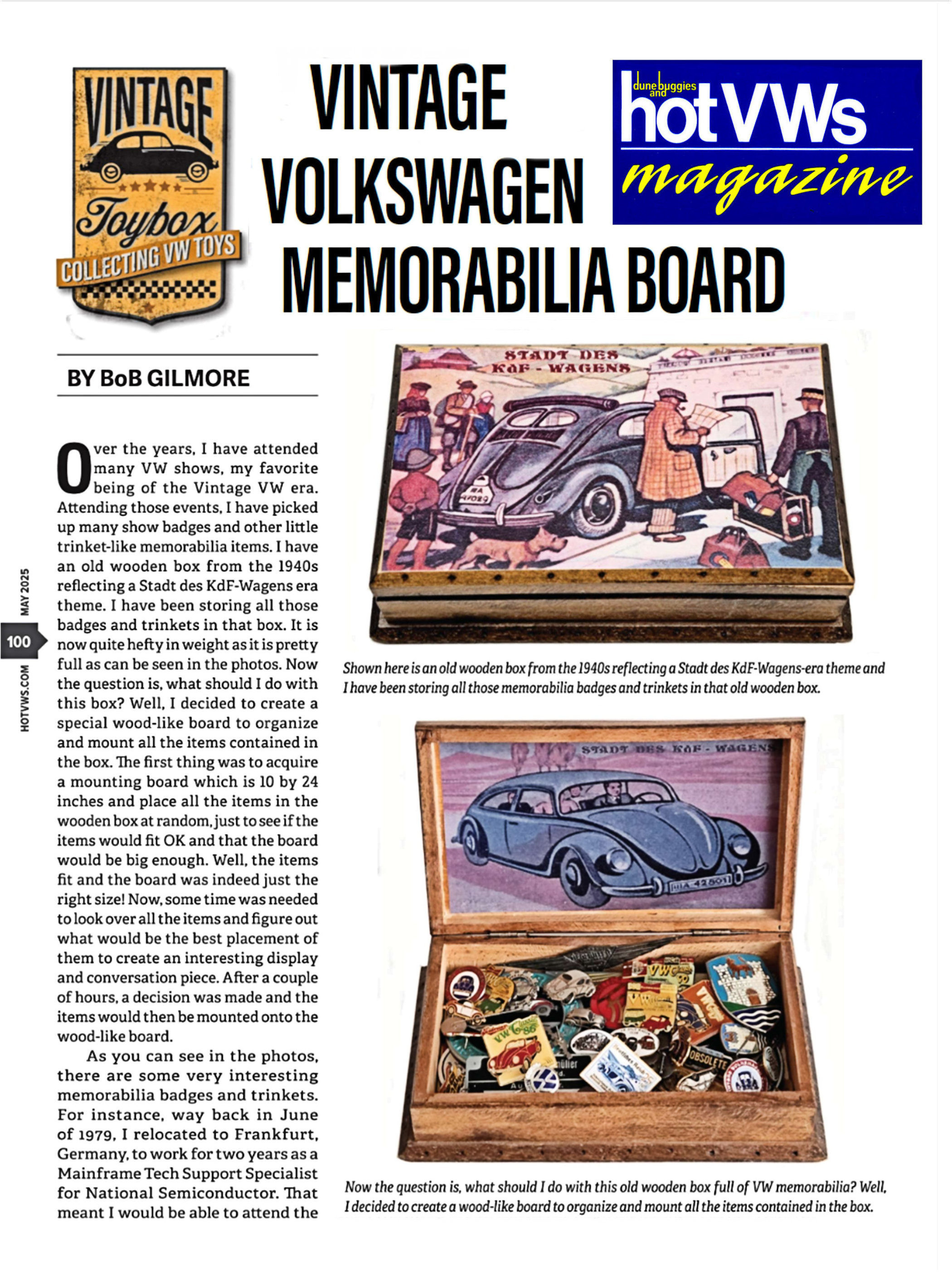 VINTAGE VOLKSWAGEN MEMORABILIA BOARD