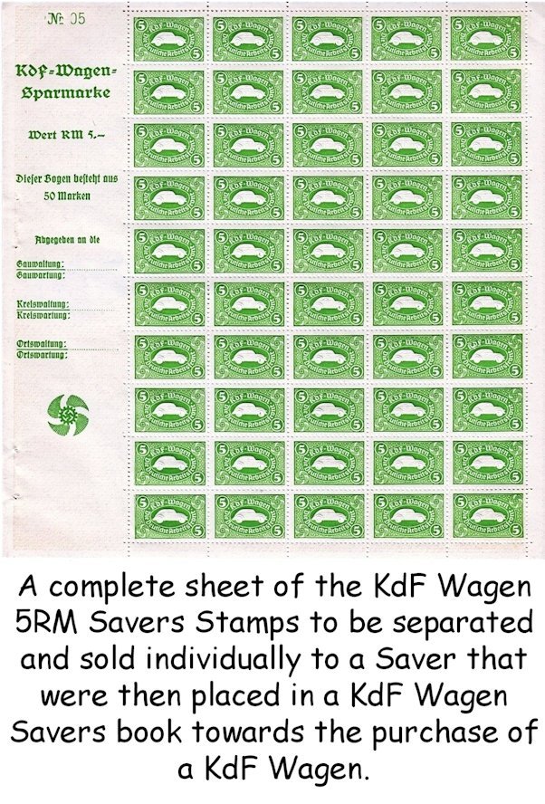 KdF WAGEN BRIEFMARKEN - STAMPS